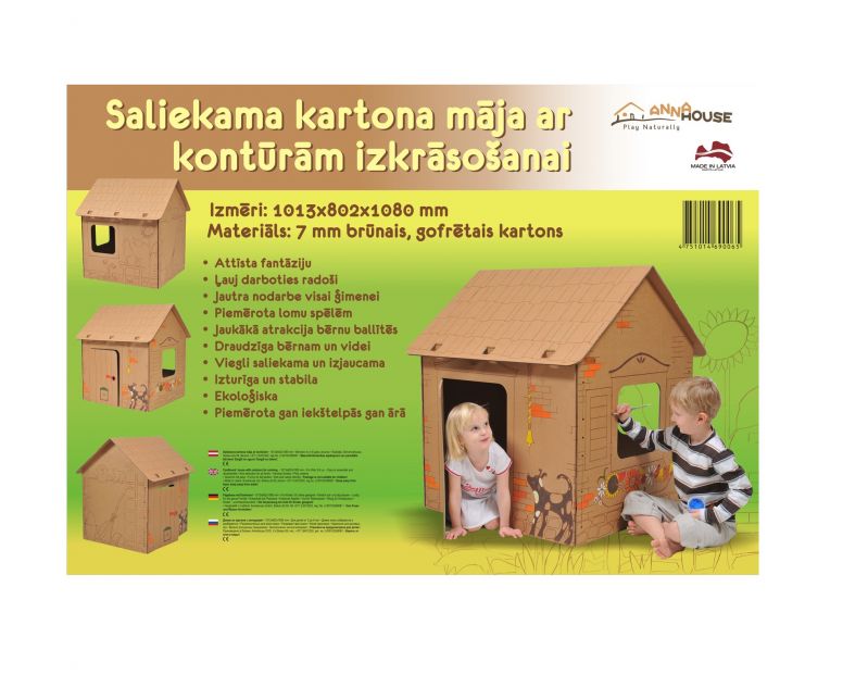 Annahouse Saliekama kartona Spēļu māja Namiņš :: Lutini.lv::Veikals ...